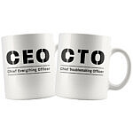 CTO + CEO Mugs Funny Couples Gift - Smart Foxes