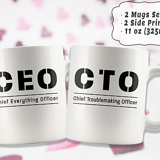 CTO + CEO Mugs Funny Couples Gift - Smart Foxes