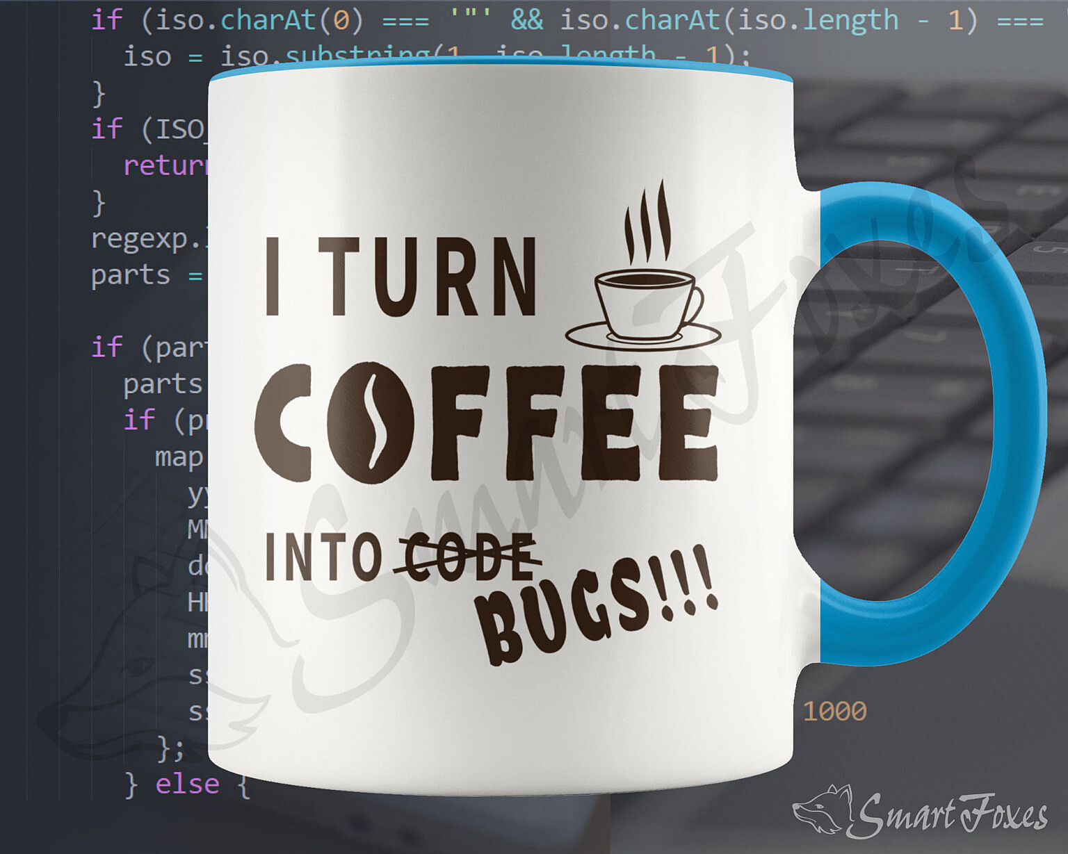 Coffee to Code Mug for Programmers with a Twist: Coding Bugs