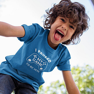 I Paused My Game Kids T-Shirt- T-Shirt for Gamer Kids - Smart Foxes