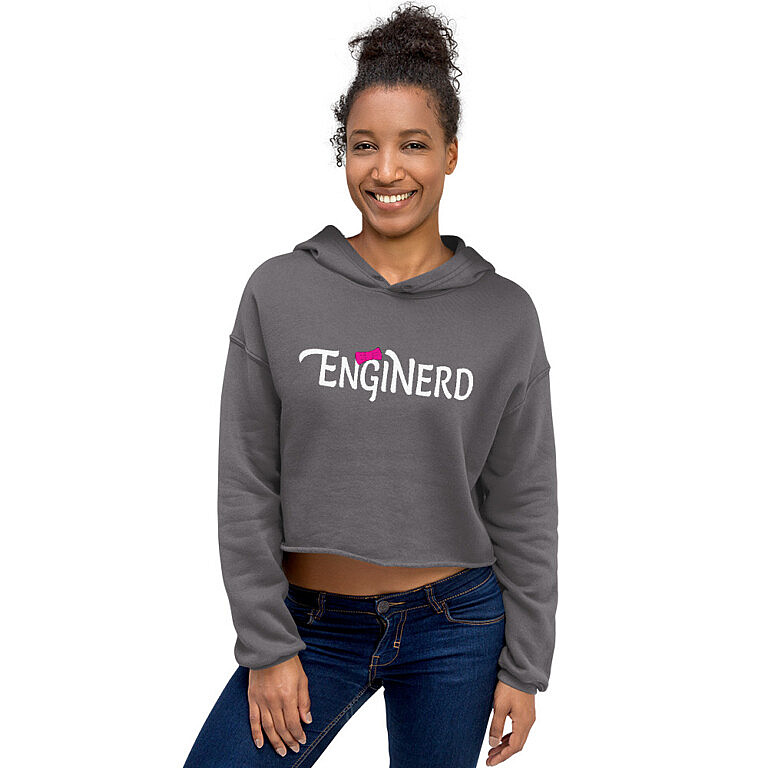 EngiNerd Crop Hoodie for Women Engineers - Smart Foxes
