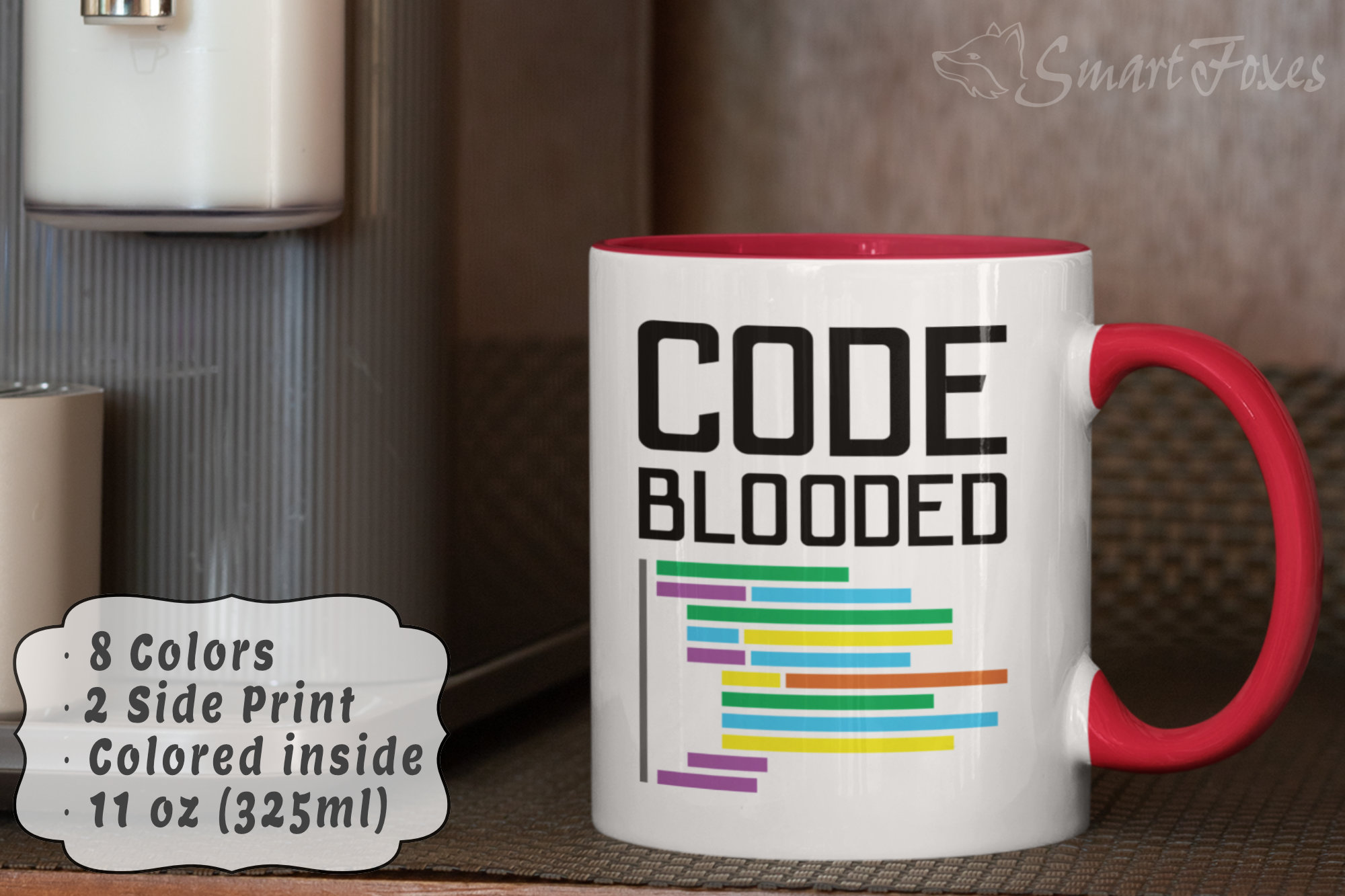 Accent Mug for Programmer - Code Blooded - Smart Foxes