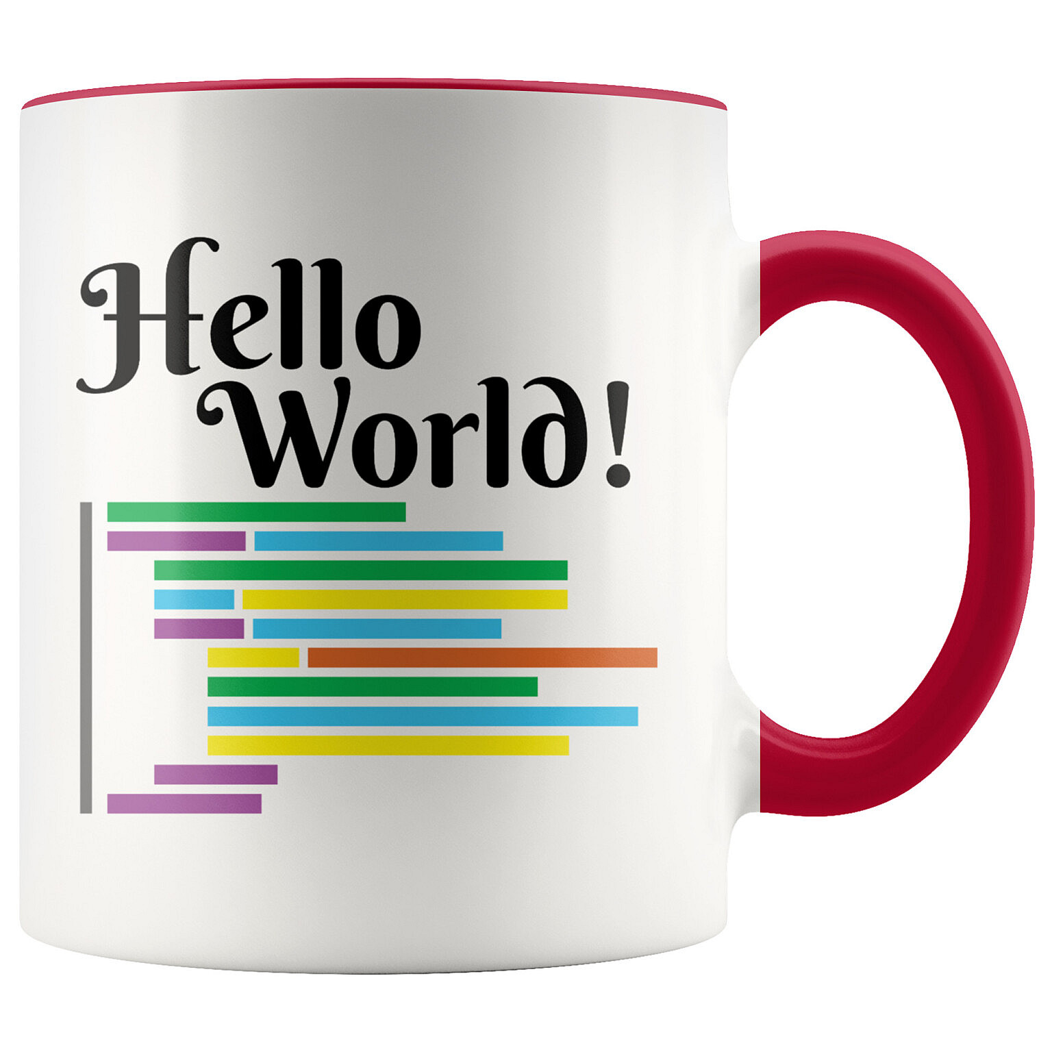 Hello World Accent Mug for Programmers and Web Developers