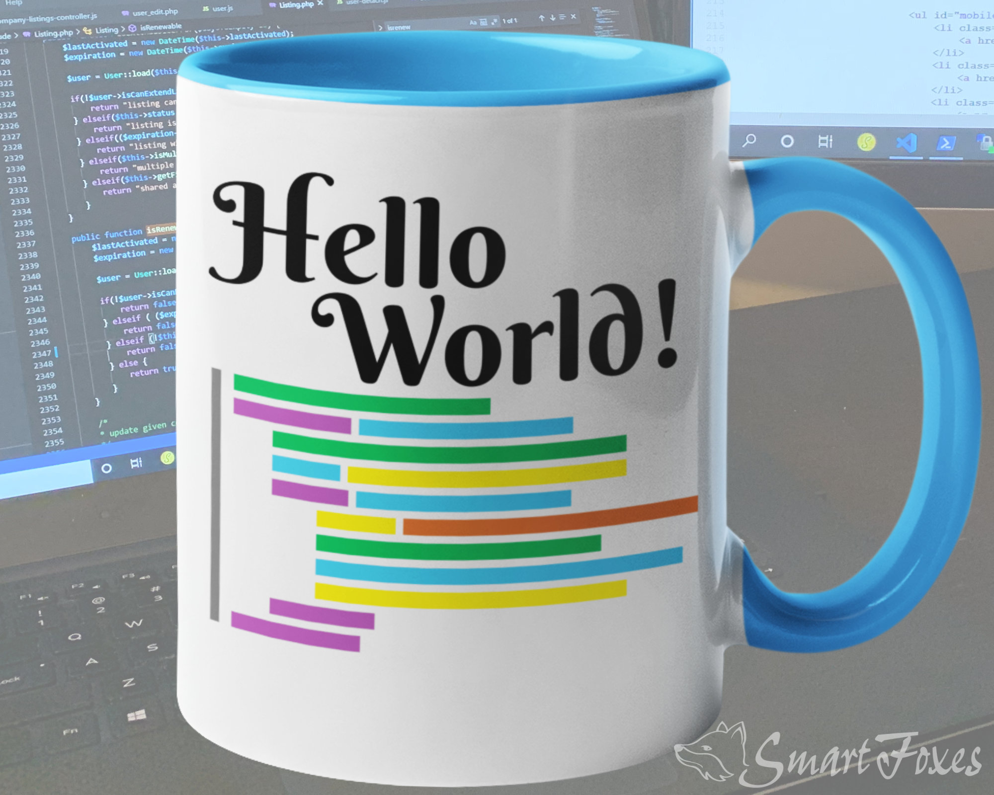 Hello World Accent Mug for Programmers and Web Developers