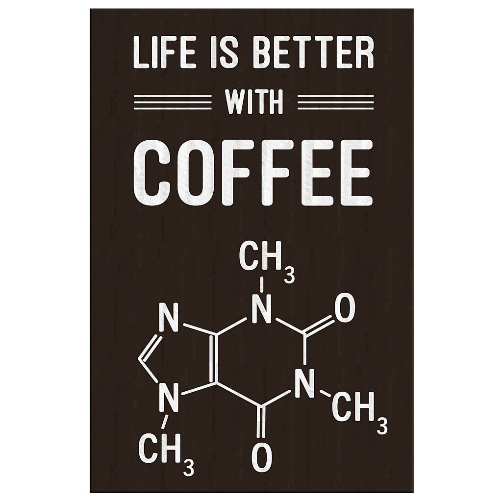 Caffeine Molecule Canvas Print - Life is Better with Coffee