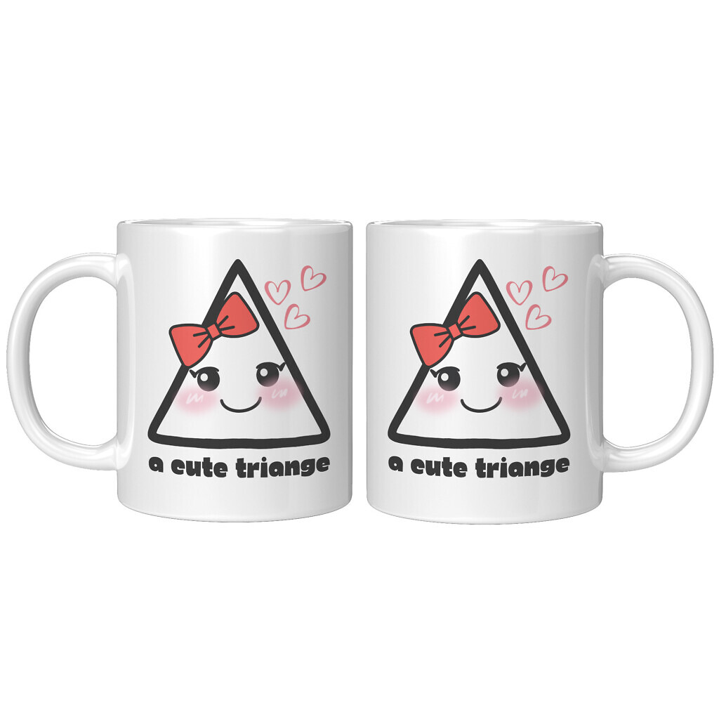 A Cute Triangle Mug - Smart Foxes